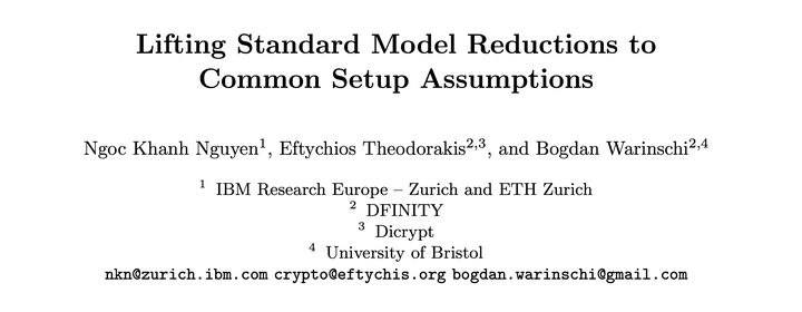 读2022PKC《Lifting Standard Model Reductions to Common Setup Assumptions ...