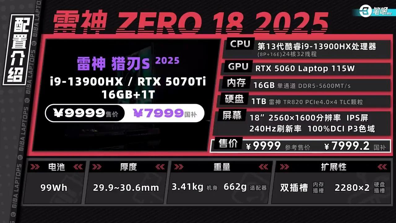 只要7999的18寸游戏本！雷神 ZERO 18评测 - 知乎