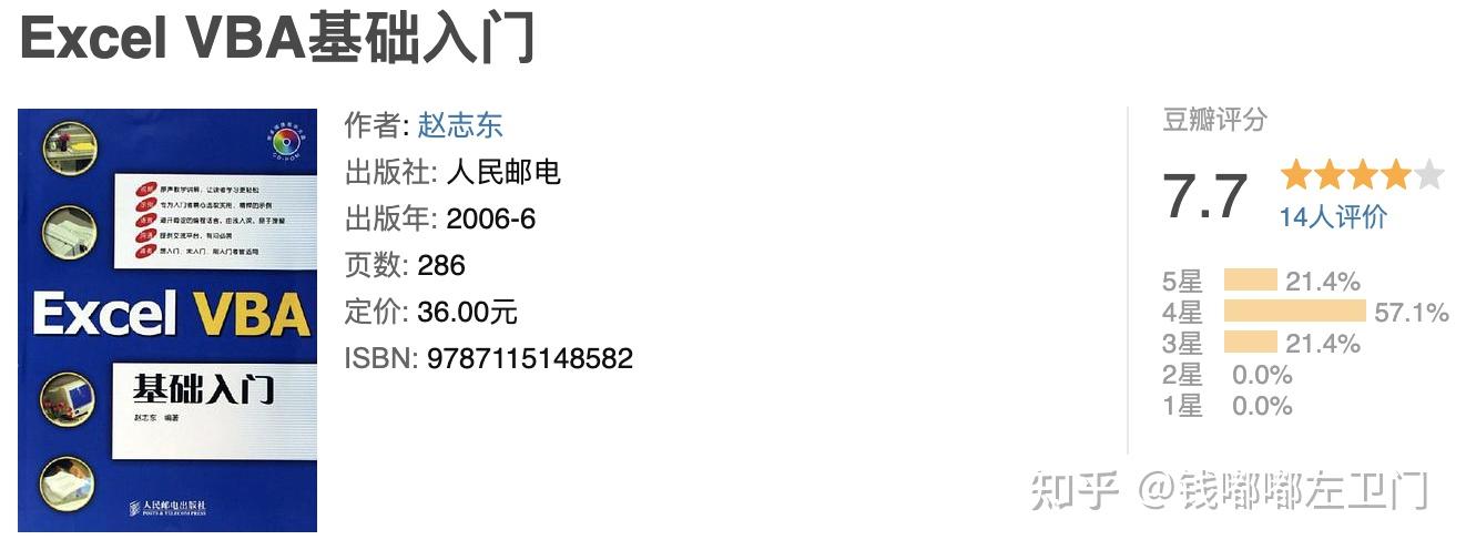 10本 Excel VBA 学习书籍推荐 - 知乎