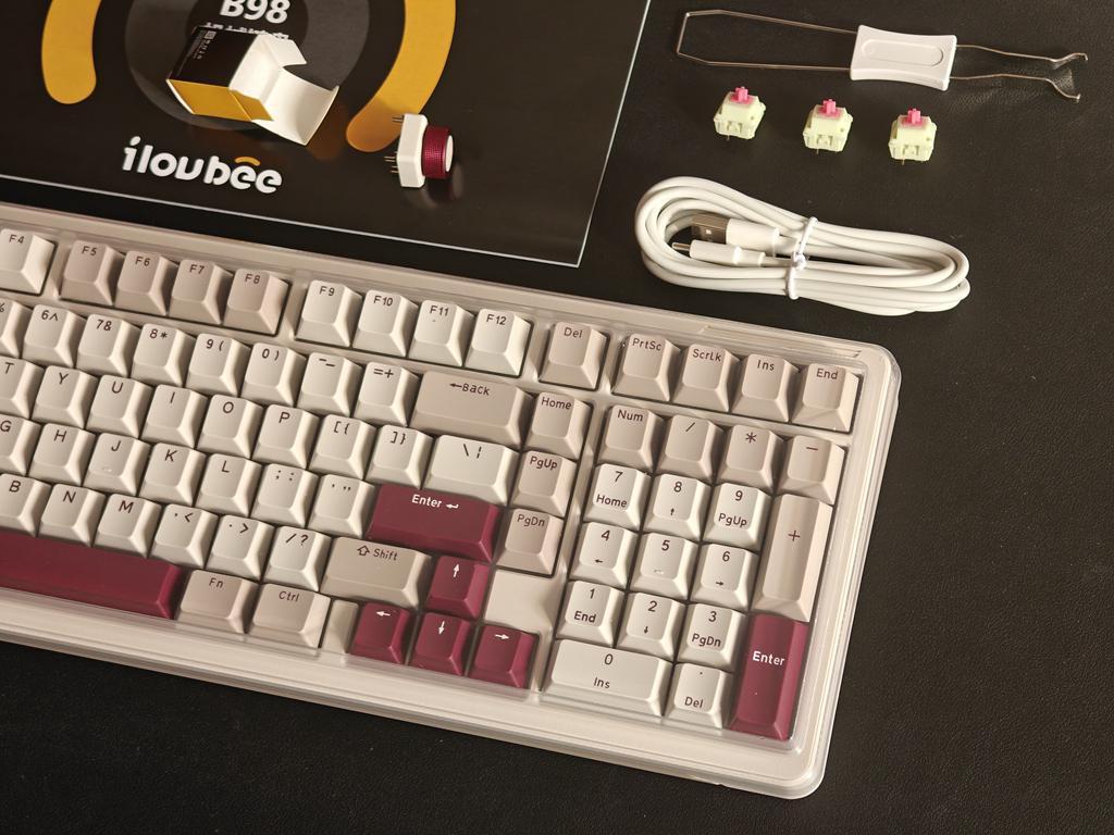 复古高颜值、麻将音好手感！iLovbee B98 三模胶坨坨机械键盘体验 - 知乎
