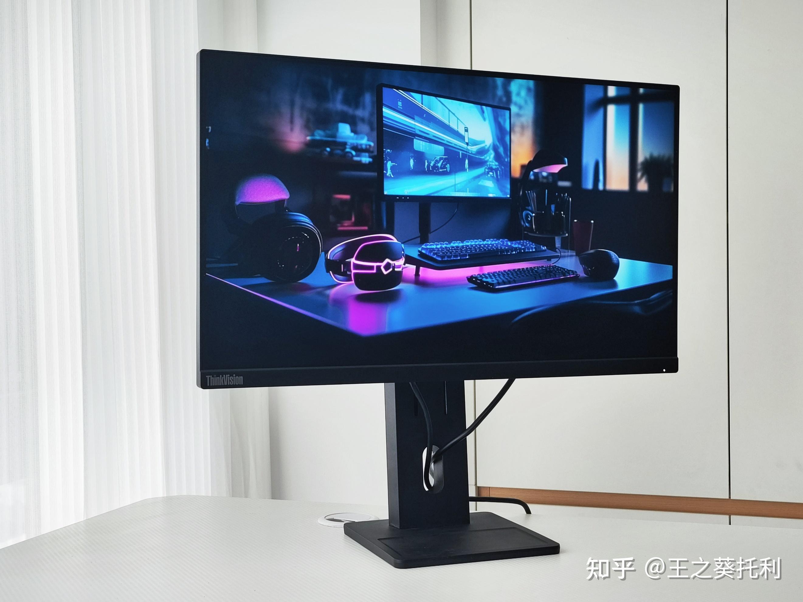 24英寸2K办公显示器测评：联想ThinkVision E24q-30显示器！一款可以360°旋转的千元办公显示器！