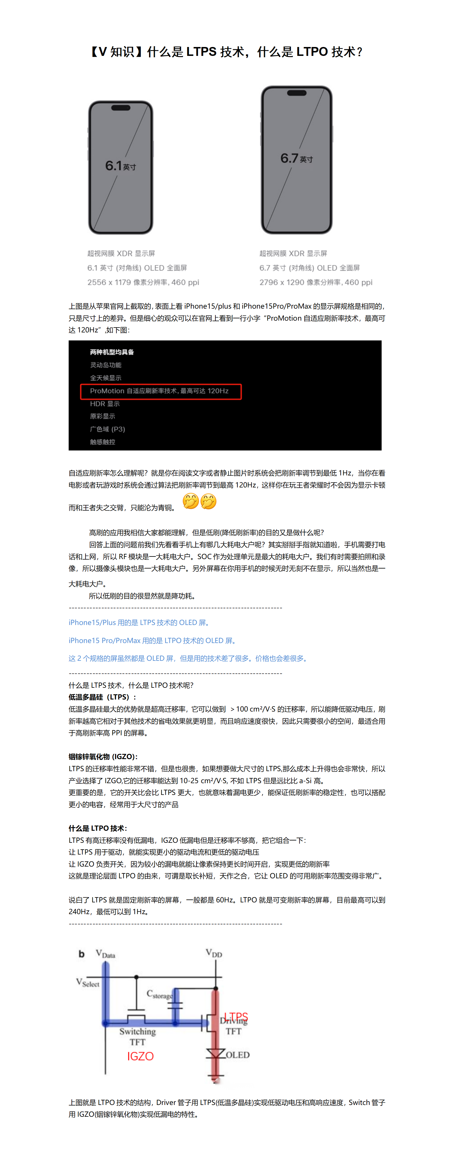 LTPS屏幕和LTPO屏幕有什么区别？ - 知乎