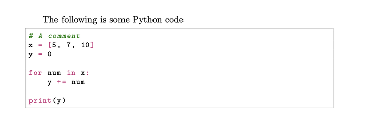 在Latex中插入代码块 - 知乎