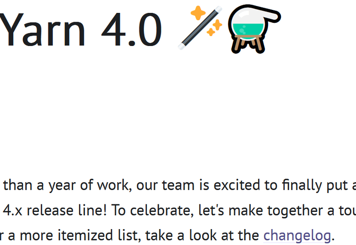 Yarn 4.0 正式发布，现代化的软件包管理器 - 知乎