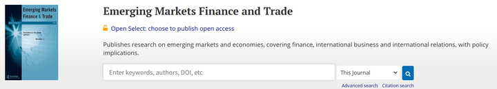 国人好投！聚焦新兴市场的经济金融期刊：Emerging Markets Finance and Trade 投稿指南 - 知乎