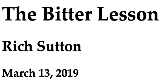 The Bitter Lesson - 知乎