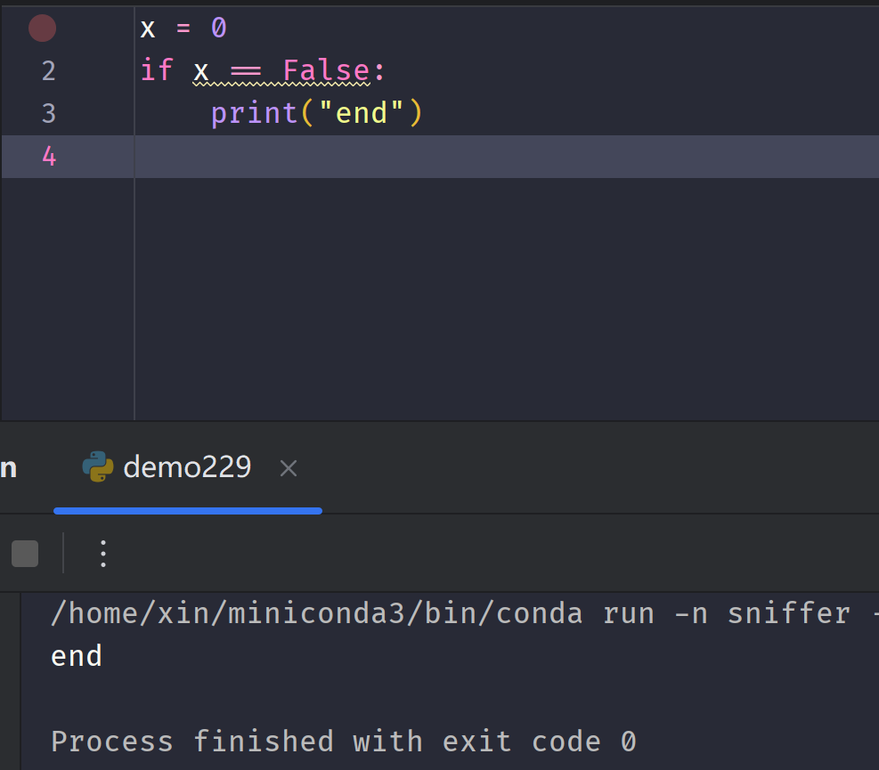 x ＝ 0 if x＝＝flase： print（end）这段python语言会得到什么结果? - 知乎