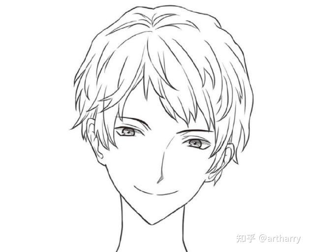 美术加网校:动漫男生侧脸画法图文教程 知乎
