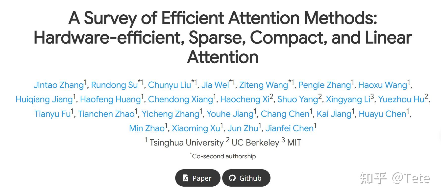 最全最新的高效注意力综述：Efficient Attention Methods: Hardware-efficient, Sparse, Compact, and Linear ...