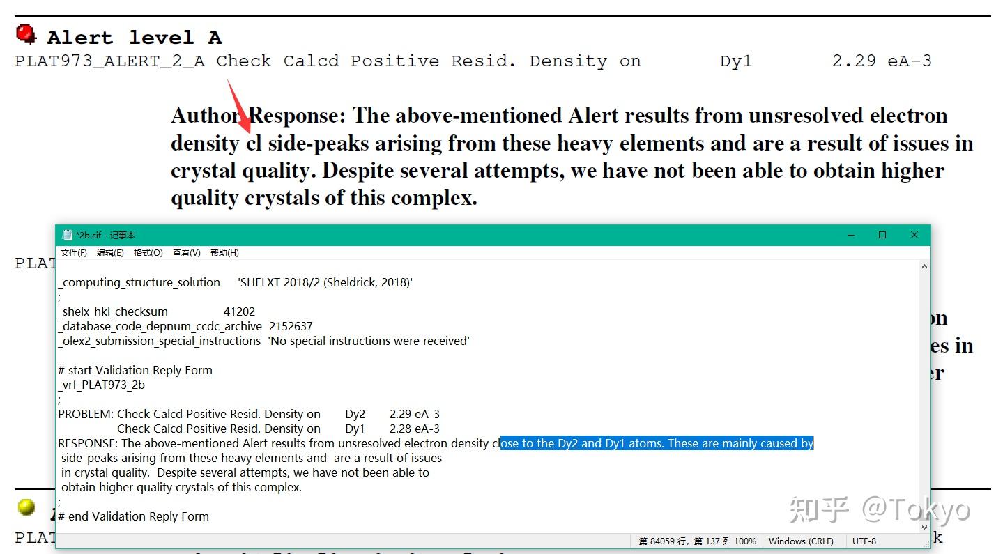 CheckCIF验证报告Author Response内容缺失 - 知乎