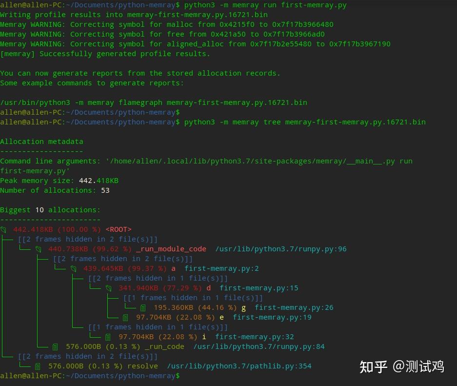 性能测试，python 内存分析工具 -memray - 知乎