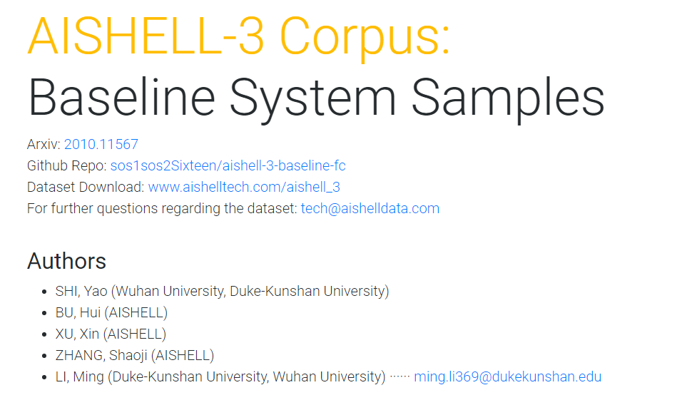 OpenSLR-93: AISHELL-3 - 知乎