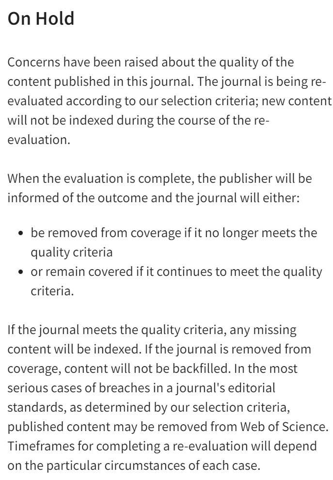 SCI被On hold通常会是什么结局？ - 知乎