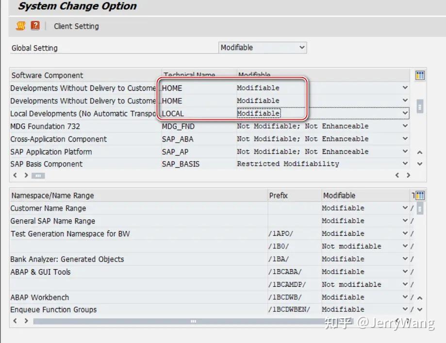 关于 SAP ABAP System Change Option 的设置 - 知乎