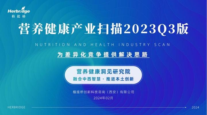 助力企业卷中求胜|营养健康产业扫描2023Q3版上线！ - 知乎