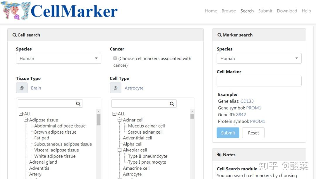 细胞定位及标志物数据库——CellMarker - 知乎