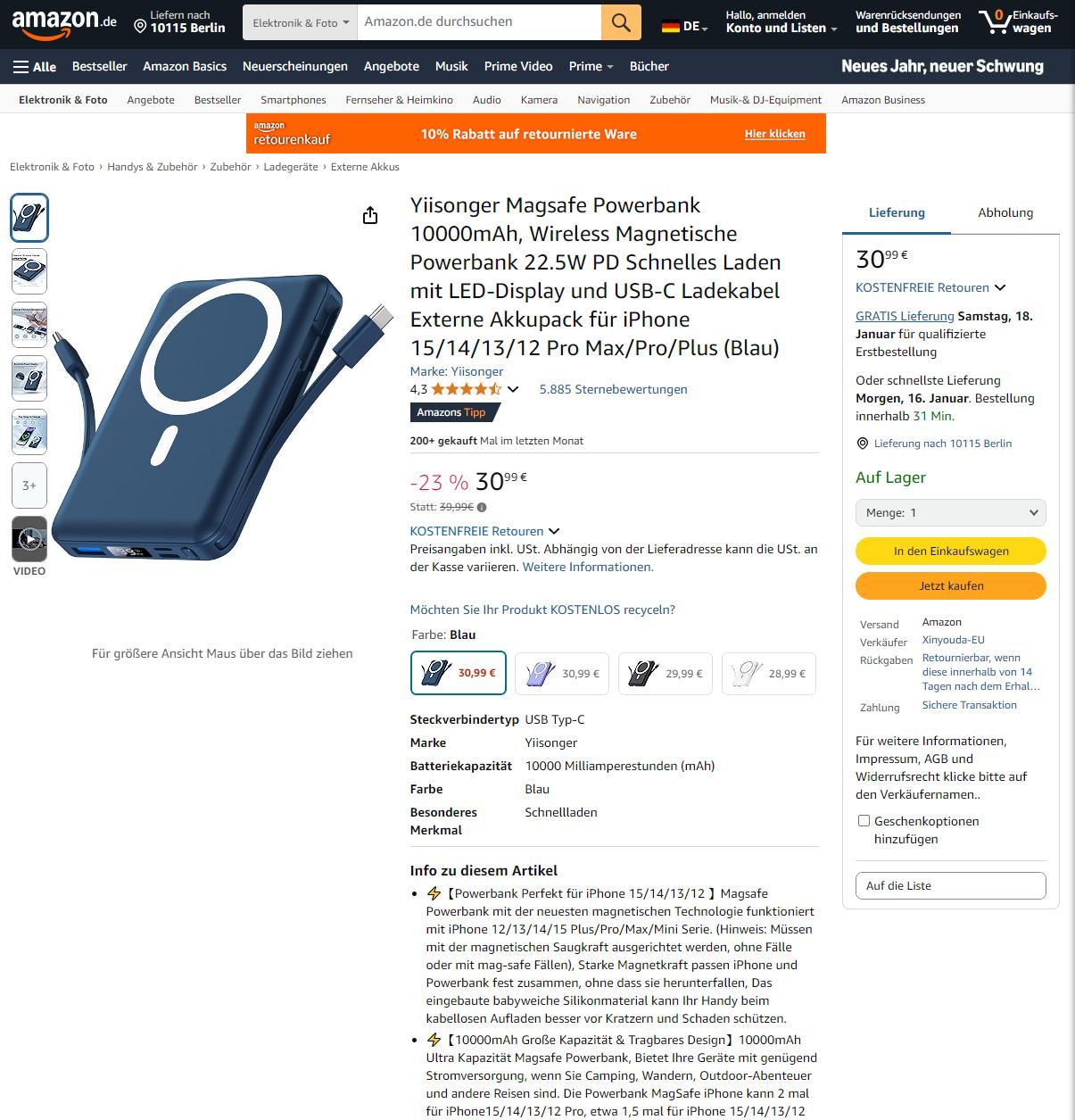 2025年1月德国亚马逊充电宝销售榜单，磁吸充电宝或占据主流 - 知乎