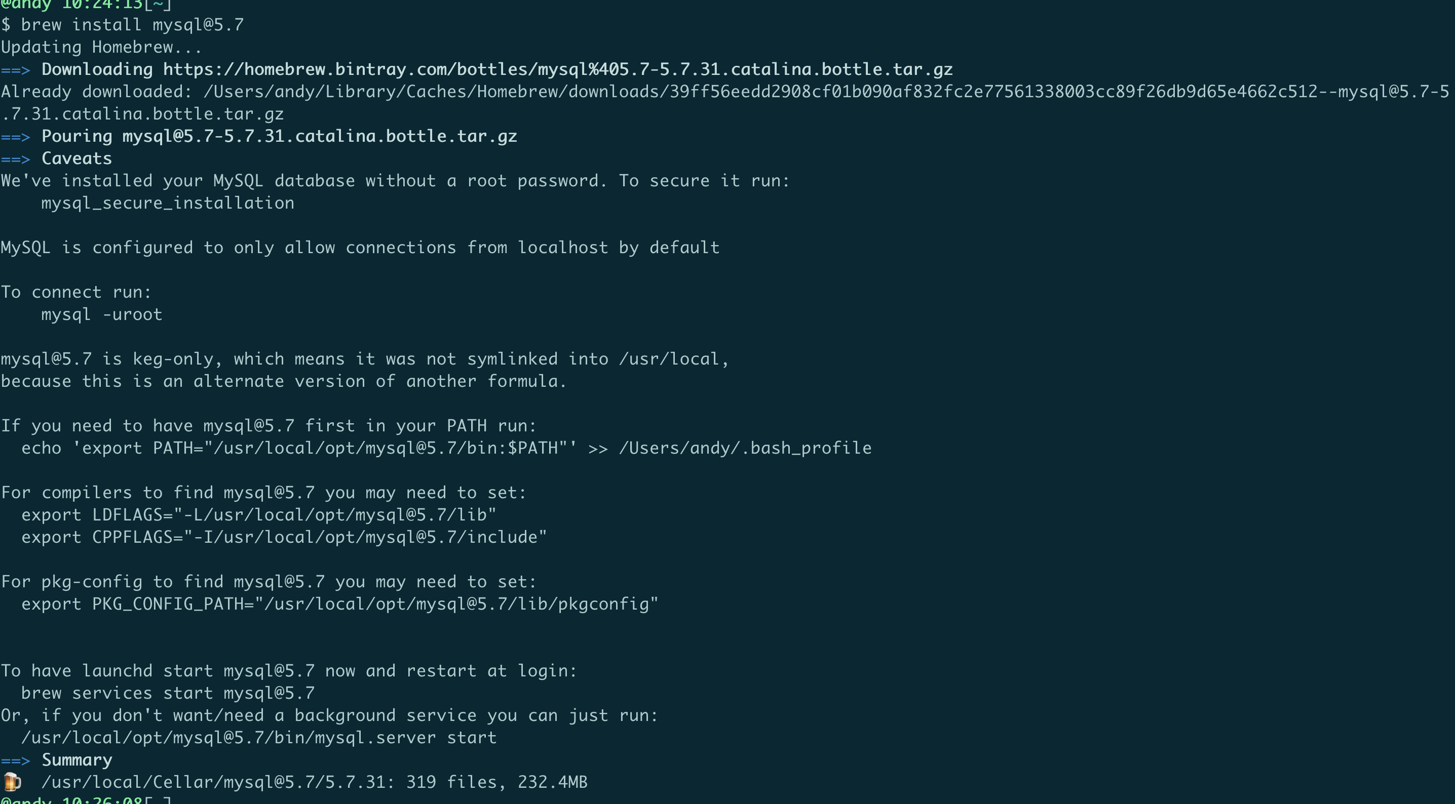 Mac电脑 通过brew命令行安装mysql57 知乎