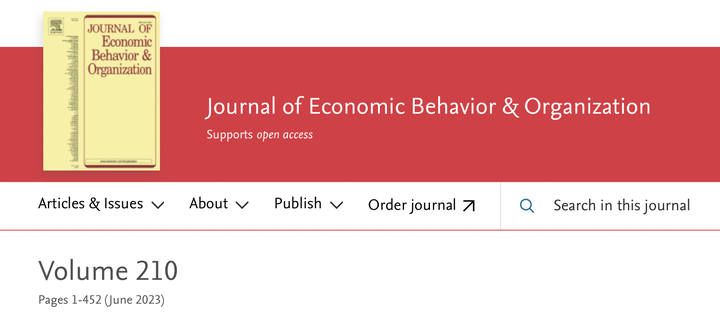 每月经济学期刊导览｜JEBO: Volume 210 - 知乎