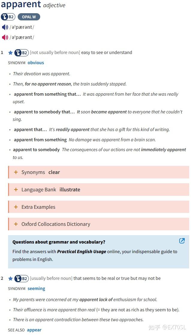 obvious和apparent使用区别在哪里? - 知乎