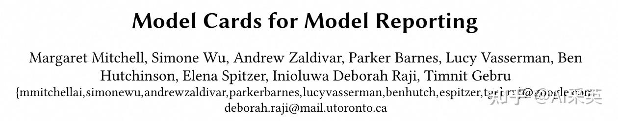 扒一扒“Model Card” - 知乎