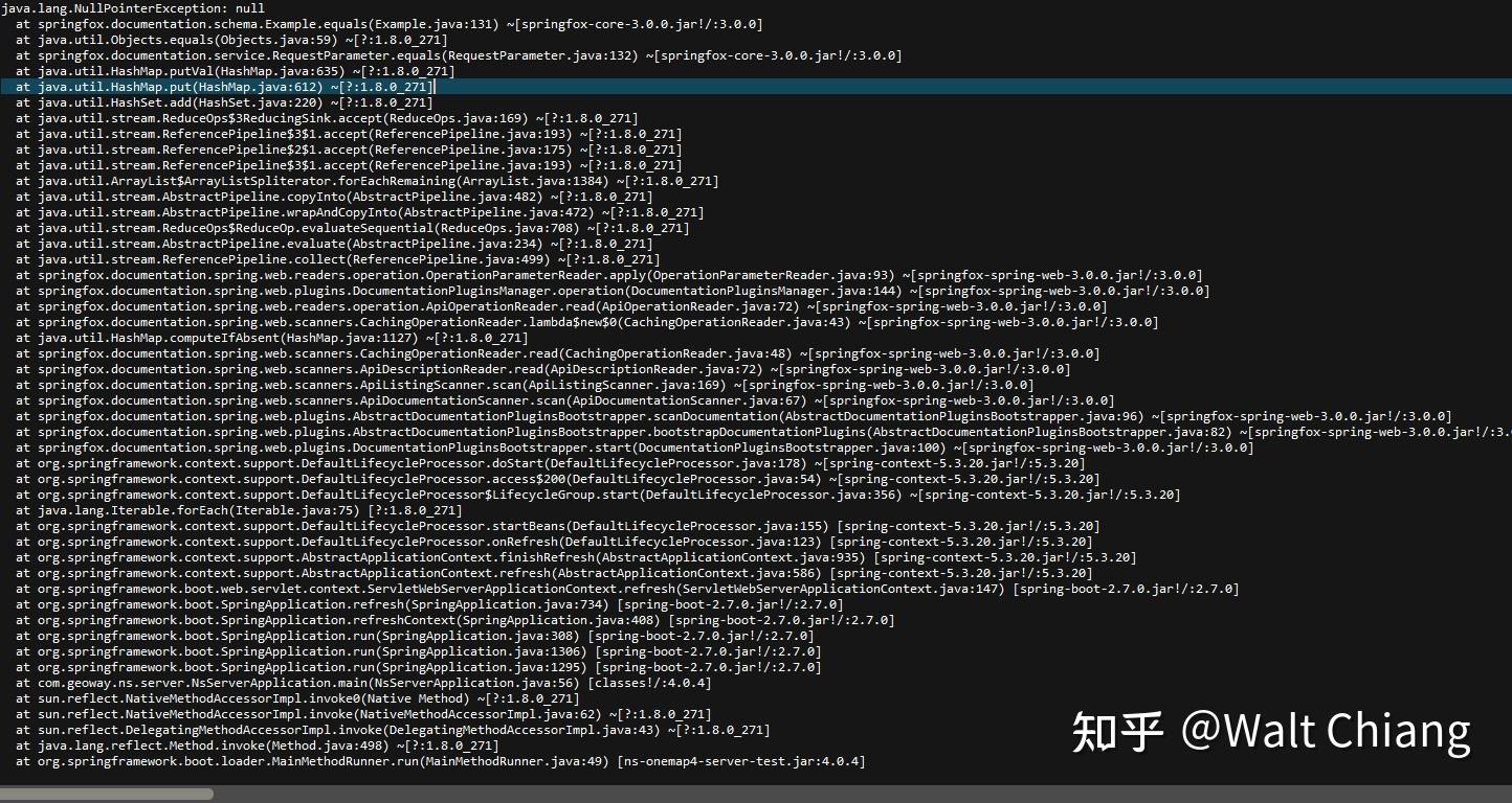 NullPointerException: at springfox.documentation.schema.Example.equals(Example.java:131)报错解决 - 知乎