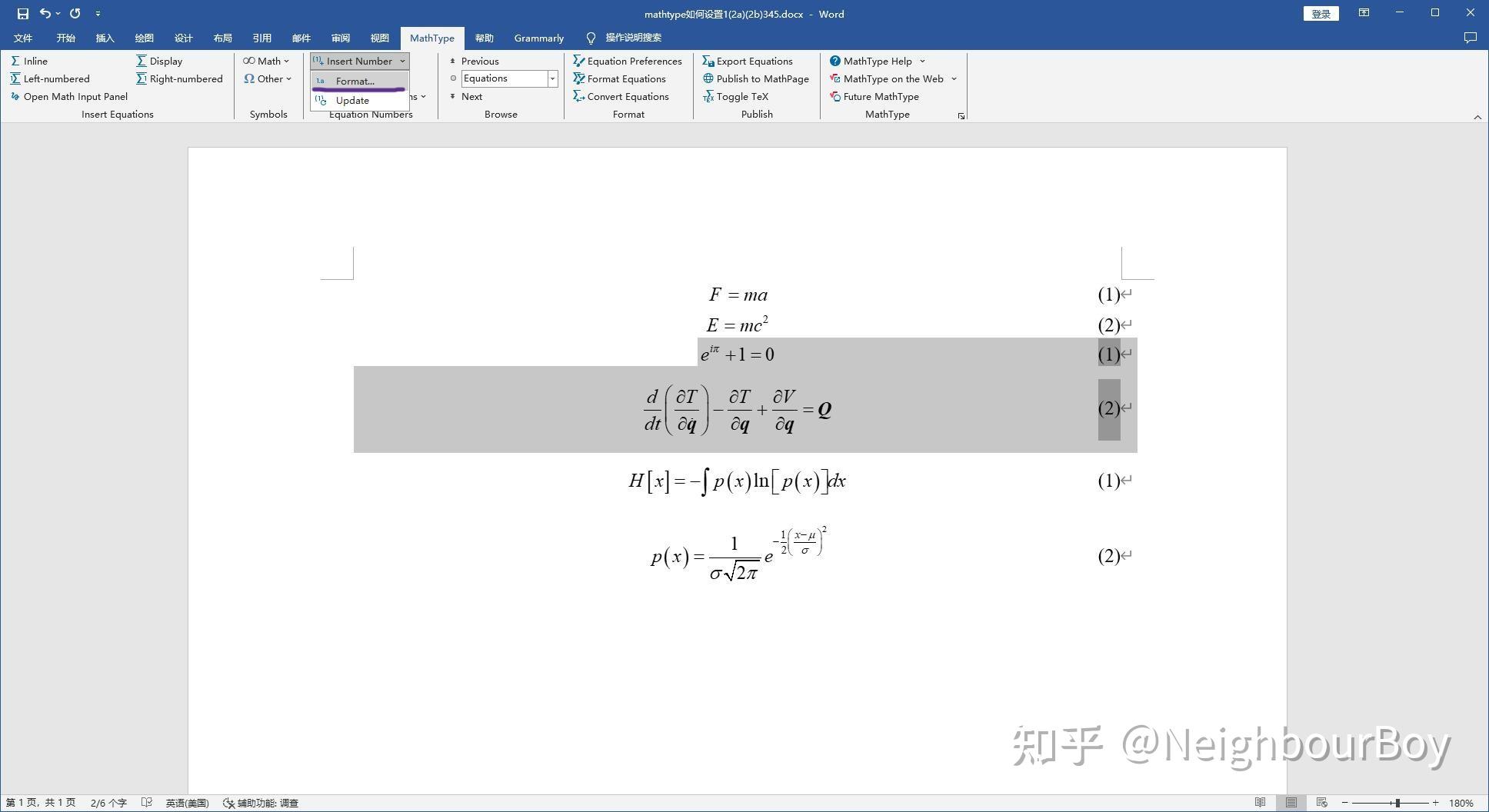 Mathtype中如何设置公式编号为1,2,(3a),(3b),4,5这类形式 - 知乎