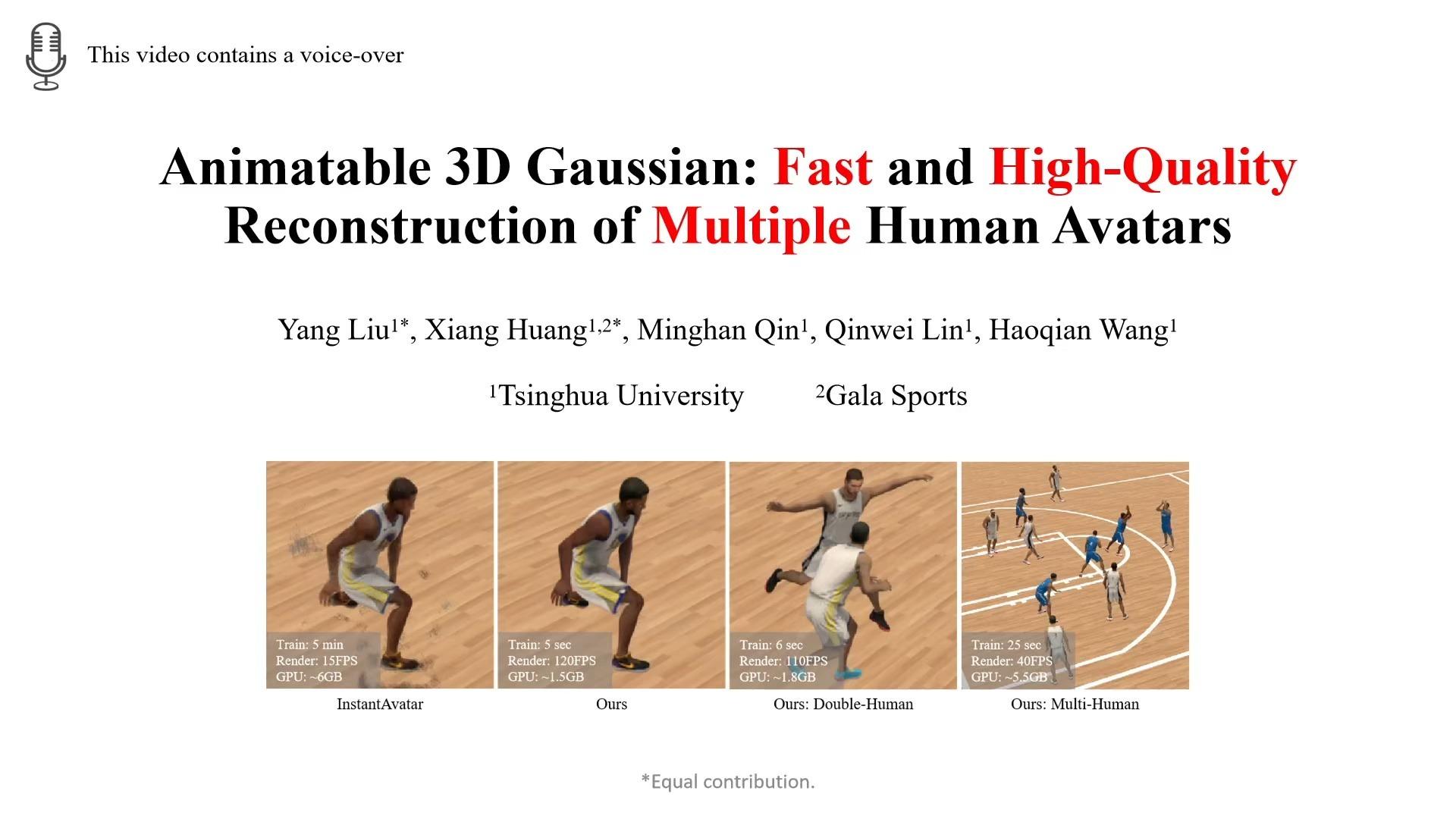 Animatable 3D Gaussian：3D高斯最新工作，25s重建一场十人篮球赛，每个人都可随意驱动！ - 知乎