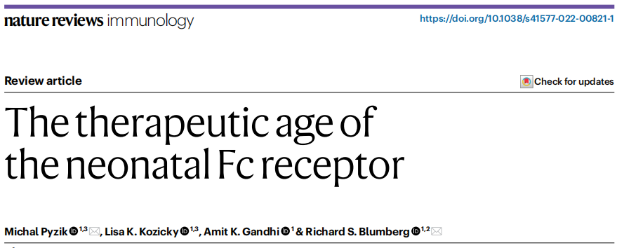 【Nature Reviews】综述: 进入新生儿Fc受体(FcRn)的治疗时代 - 知乎