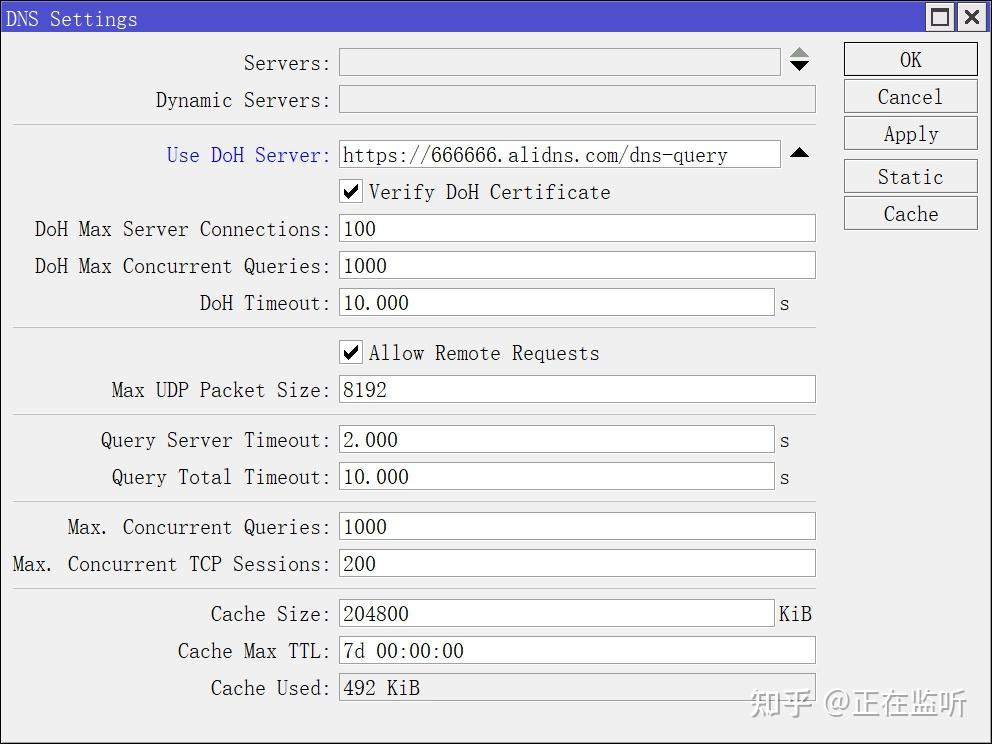 在RouterOS上配置DNS over https（DOH）解析 - 知乎