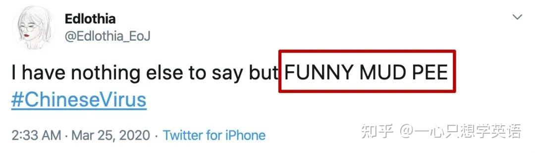 中国网友造的词"Funny mud pee"在推特上大火！把外国人怼懵了！啥意思？ - 知乎