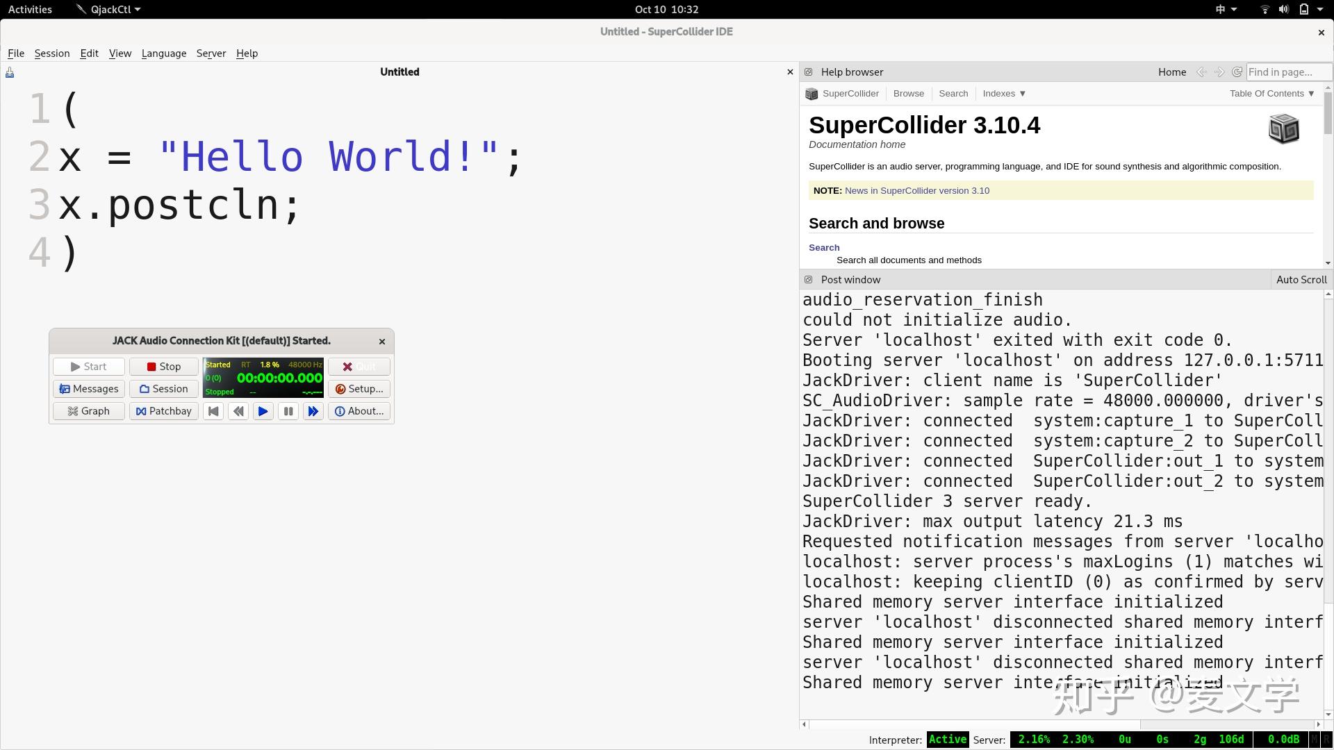 SuperCollider 编程语言和声音编程环境和 HELLO WORLD！ - 知乎