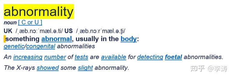 abnormal & abnormality & anomaly 区别？ - 知乎
