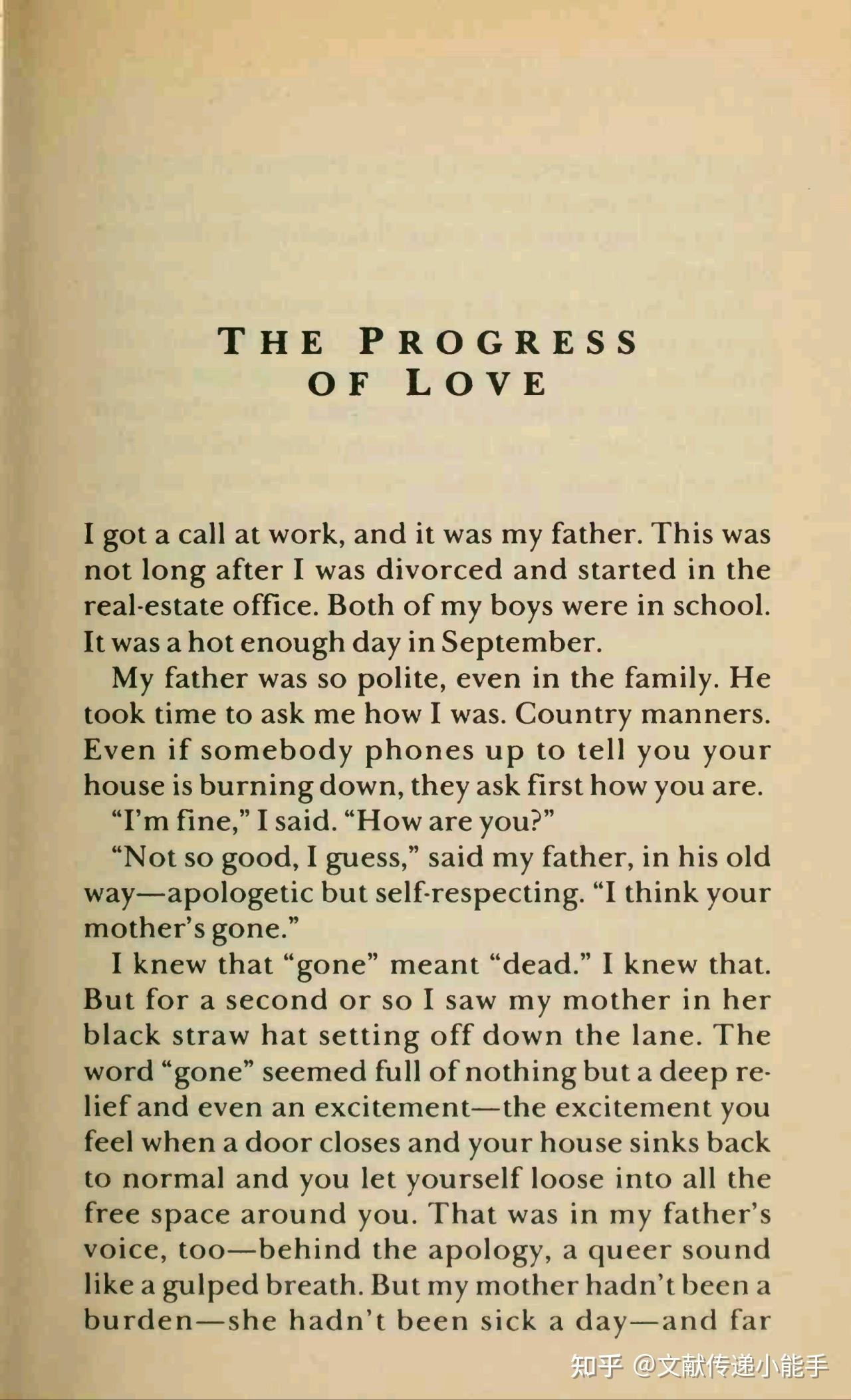 爱丽丝·门罗,爱的进程,英文版,progress of love by Munro Alice - 知乎