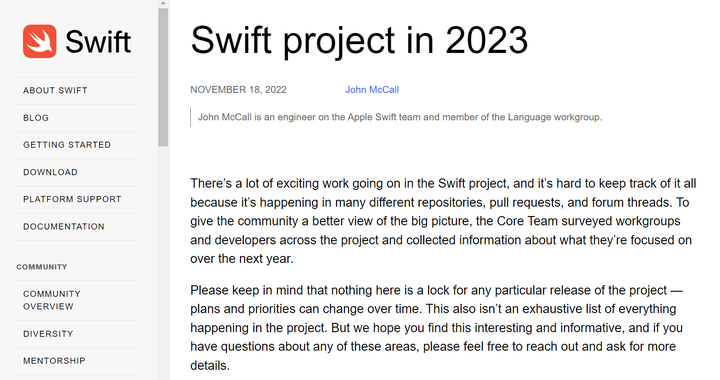 Swift 2023：强调并发、泛型和 C++ 互操作性，开发 Swift 解析器 - 知乎