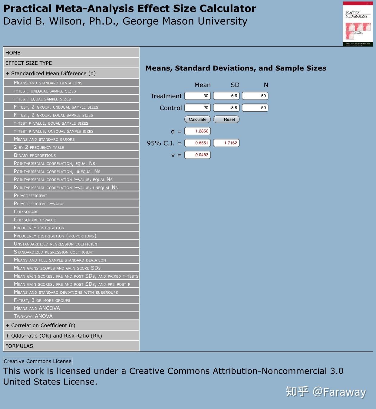安利一款超好用的效应量（effect size）计算工具 - 知乎