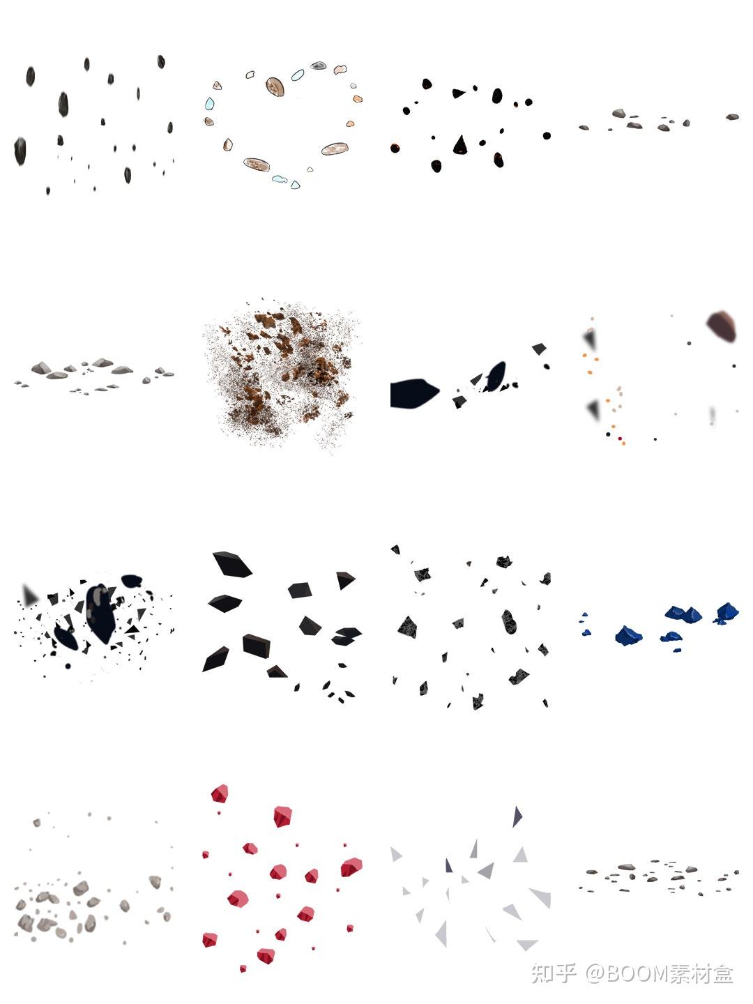 素材分享丨飞溅碎石悬浮石头假山岩石鹅卵石石块石免扣PNG免抠设计元素素材 - 知乎