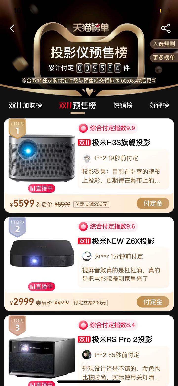 极米RS Pro2：天猫双十一预售榜排名第一的4K投影 - 知乎