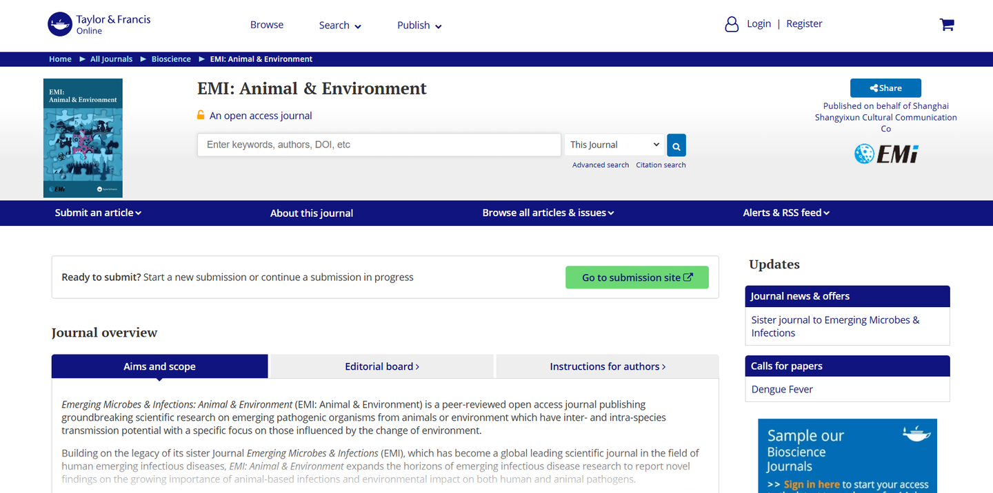【重磅上线】EMI家族再添新成员！动物与环境传染病研究新阵地开放投稿 - 知乎