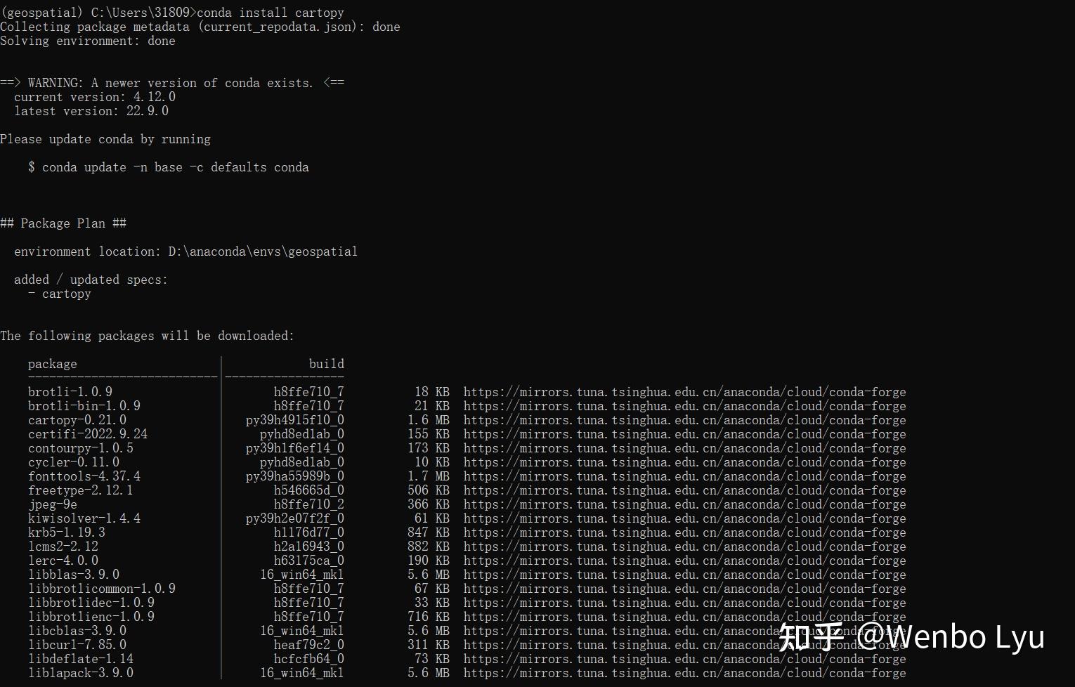 Anaconda 安装 cartopy - 知乎