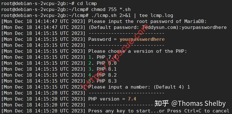 LCMP(Linux + Caddy + MariaDB + PHP)一键脚本：五分钟搭建WordPress博客 - 知乎