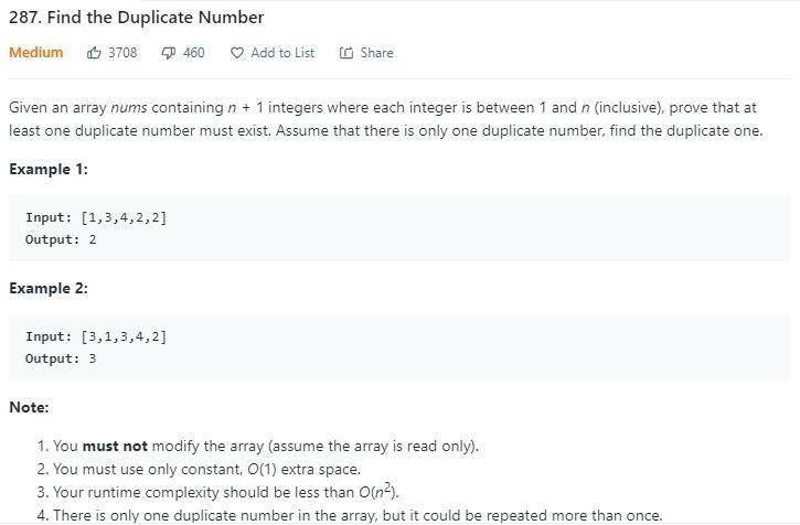 287*. Find the Duplicate Number - 知乎