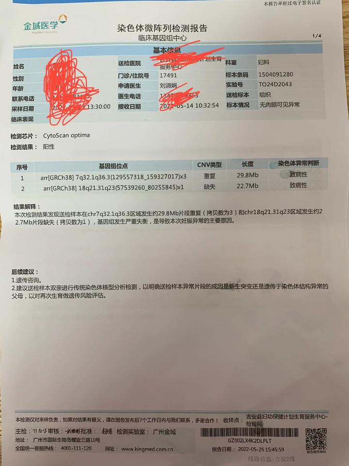 胚胎染色体检查结果 知乎