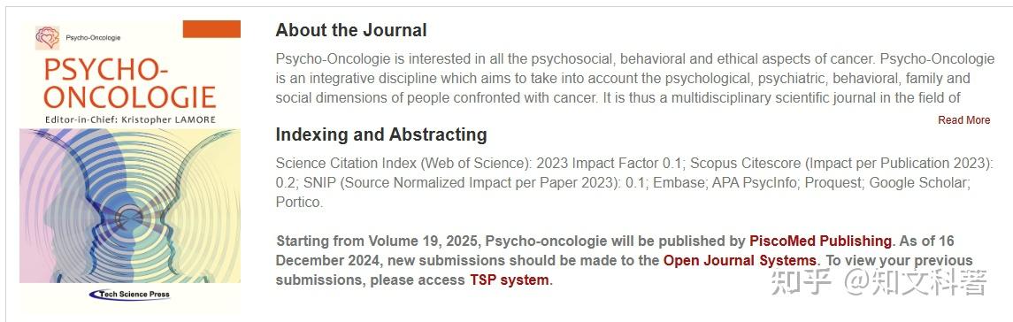 SCIE期刊 Psycho-Oncologie(PO)《心理肿瘤学》 - 知乎