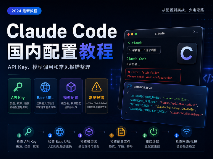 Claude Code 国内配置教程：API Key、模型调用和常见报错整理 - 知乎