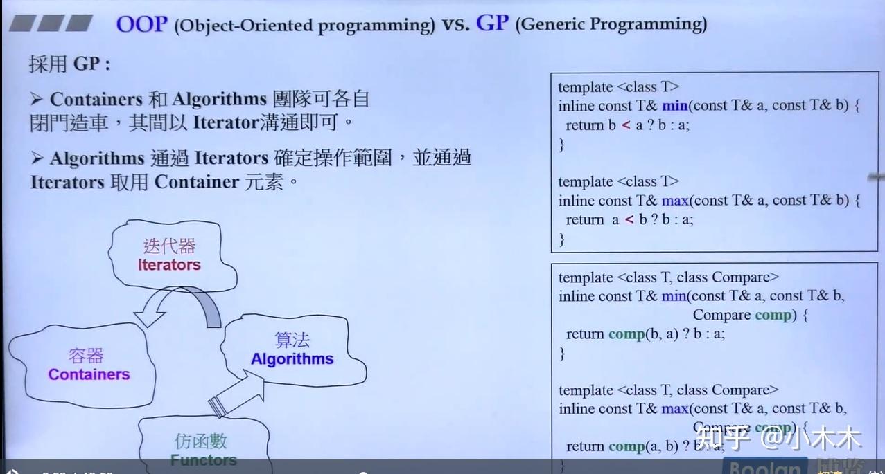 5. 侯老师 C++标准库-体系结构内核分析-OOP (面向对象编程) vs. GP (泛型编程） - 知乎