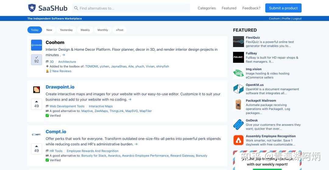 推荐5个SaaS出海获客优质渠道，ProductHunt、G2、SaaSHub、PartnerStack、Sourceforge - 知乎