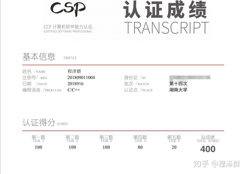 CCF CSP 认证成绩350分是什么水平？ - 知乎