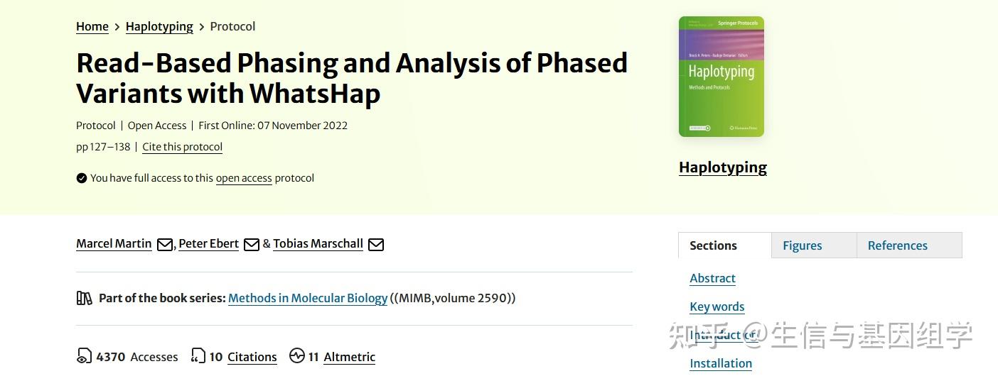 生信软件37 - 基于测序reads的变异进行单倍型分型工具WhatsHap - 知乎
