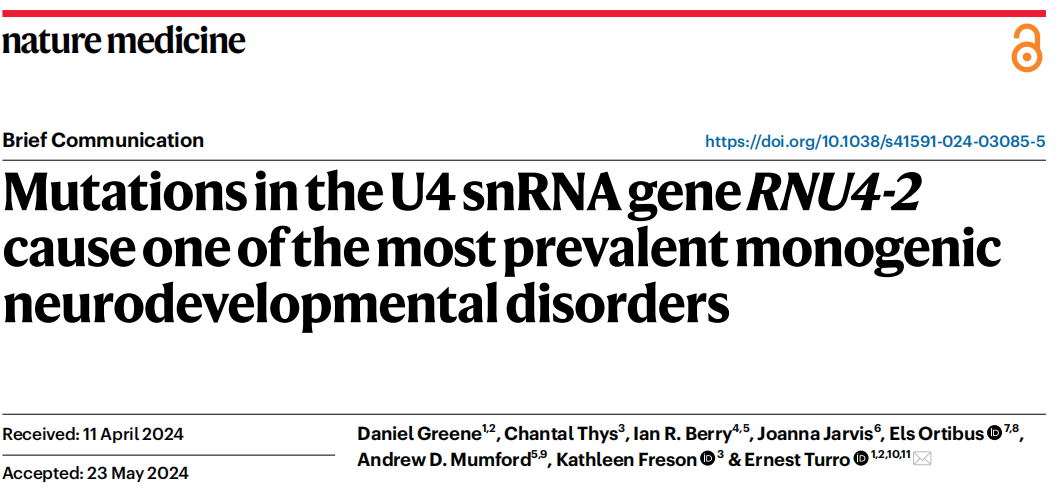 Nature Medicine | 揭秘智力障碍新病因：非编码RNA 基因RNU4-2突变的关键作用 - 知乎